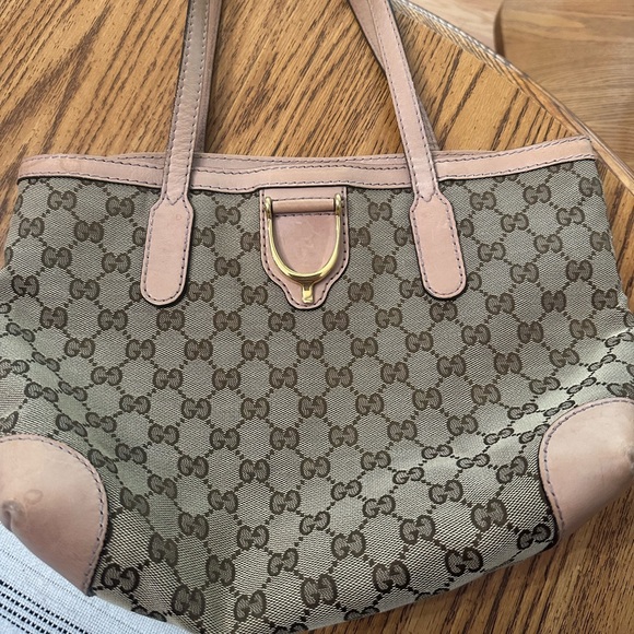 Gucci | Bags | Gucci Tan And Brown Signature Tote Bag | Poshmark